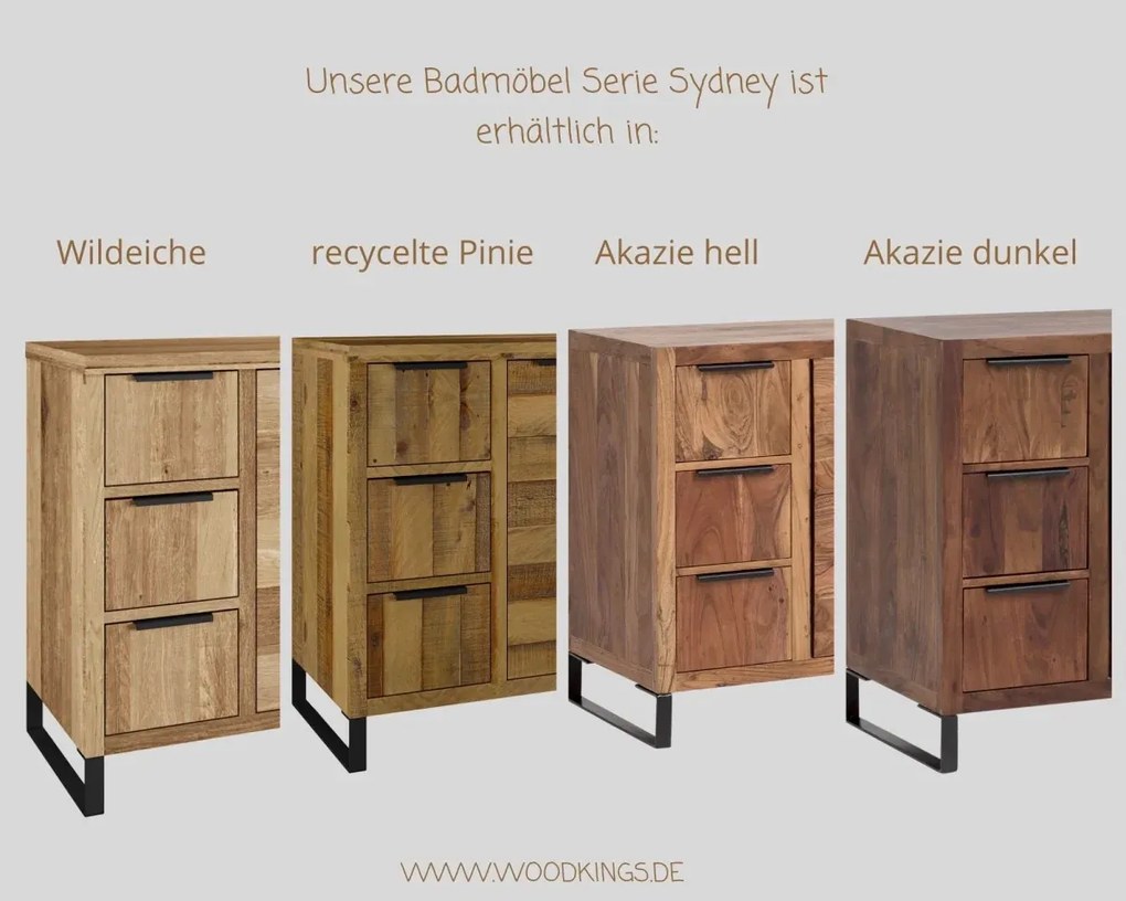furniture-nabytek.cz - Masivní koupelnové zrcadlo Sidora z akácie, lakované, hnědé – 56×18×65 cm