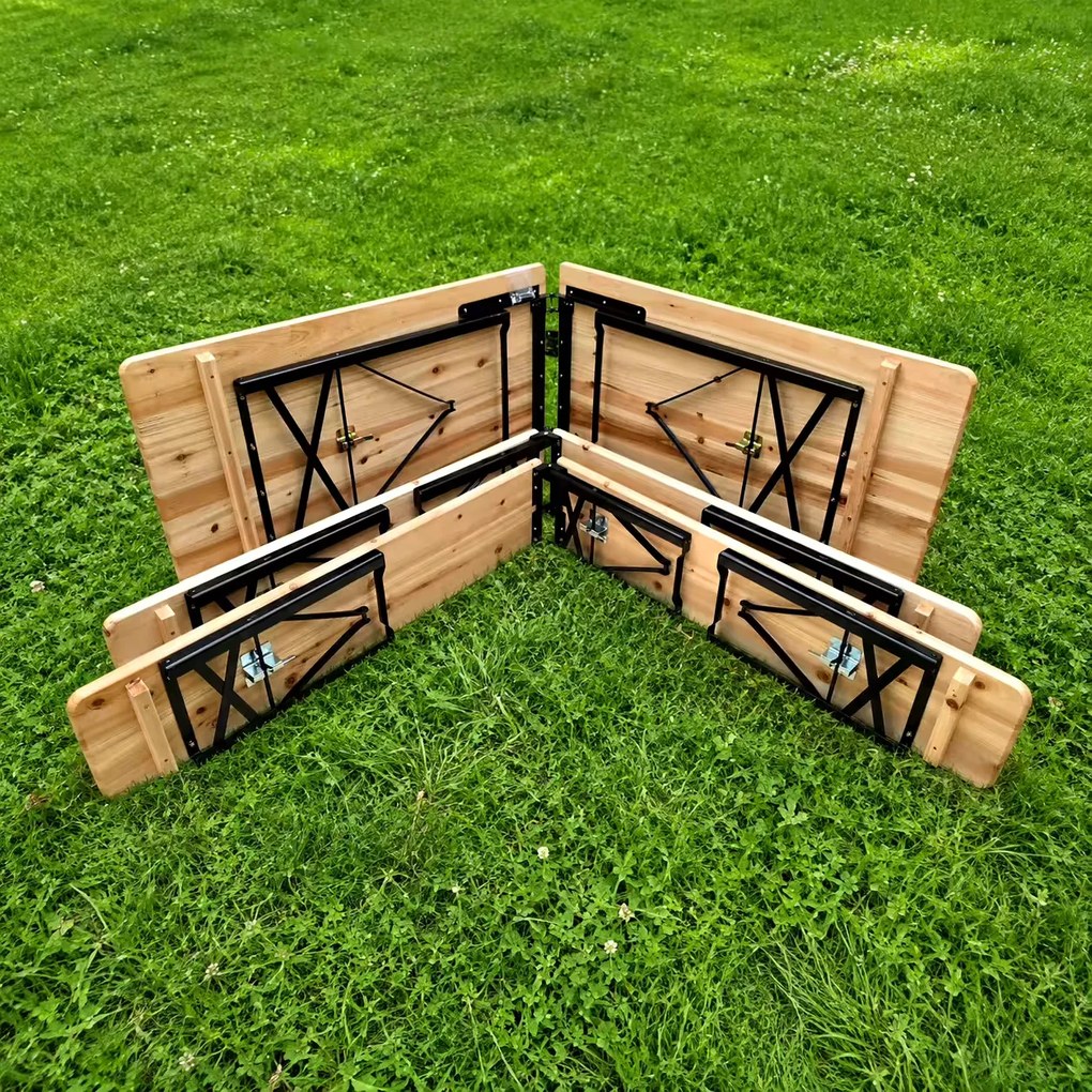 Pivní set 220x50 - 60 cm – Zahradní stůl s lavicemi pro 8 - 10 osob - 220 cm x 50 cm -