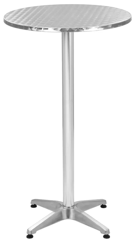 48719 vidaXL Skládací zahradní stůl stříbrný 60 x (70–110) cm hliník
