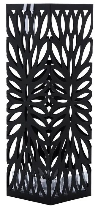Kovový stojan na deštníky FLORE, 15,5x15,5x49cm, černá SongmicsHome