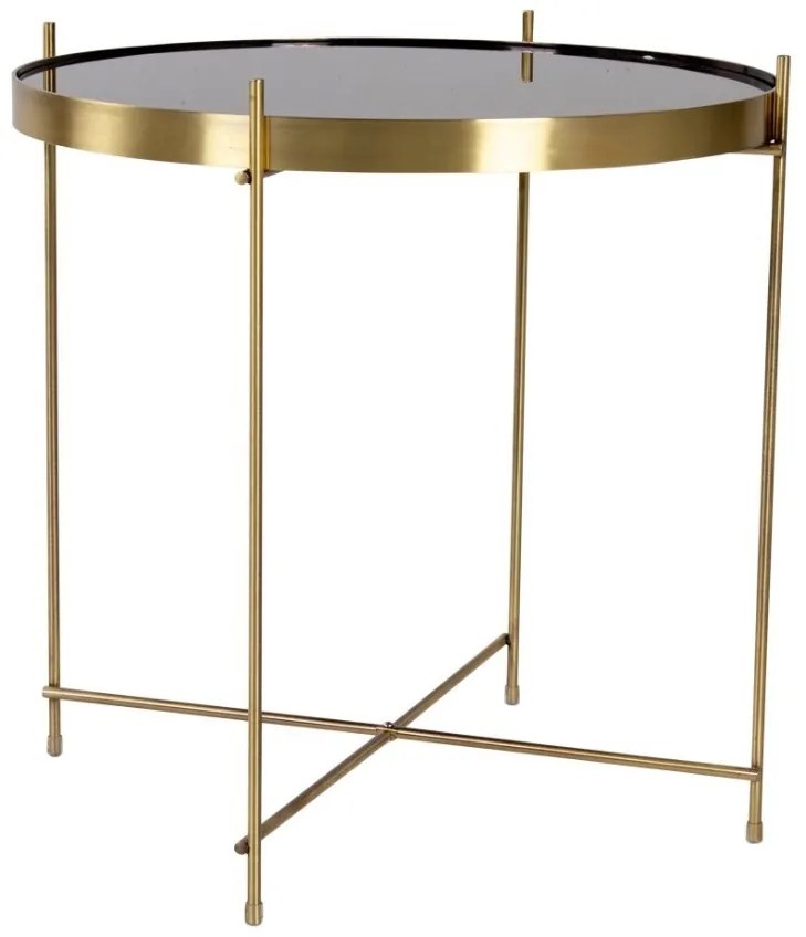 OnaDnes -20% Nordic Living Zlatý kulatý skleněný konferenční stolek Emeli 48 cm