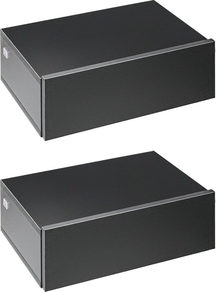 HOMCOM Sada 2 floating nočních stolků s 1 zásuvkou, nástěnný design, moderní styl pro ložnici 40x30x15 cm černá