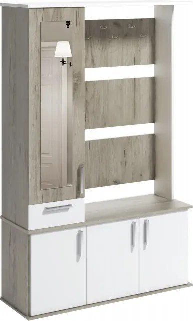 Předsíňová stěna Rolls II., dub sonoma / bílá