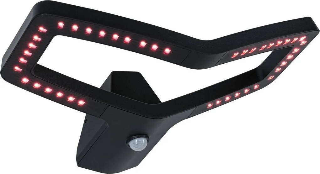 P 94793 LED venkovní nástěnné svítidlo Smart Home Zigbee 3.0 Alara pohybové čidlo IP44 hranaté 375x270mm RGBW+ 10W 230V antracit kov - PAULMANN