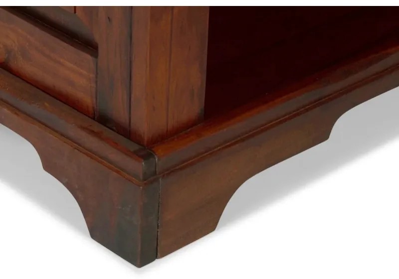 furniture-nabytek.cz - Masivní knihovna Catello z borovicového dřeva, lakovaná, hnědá – 97×38×200 cm