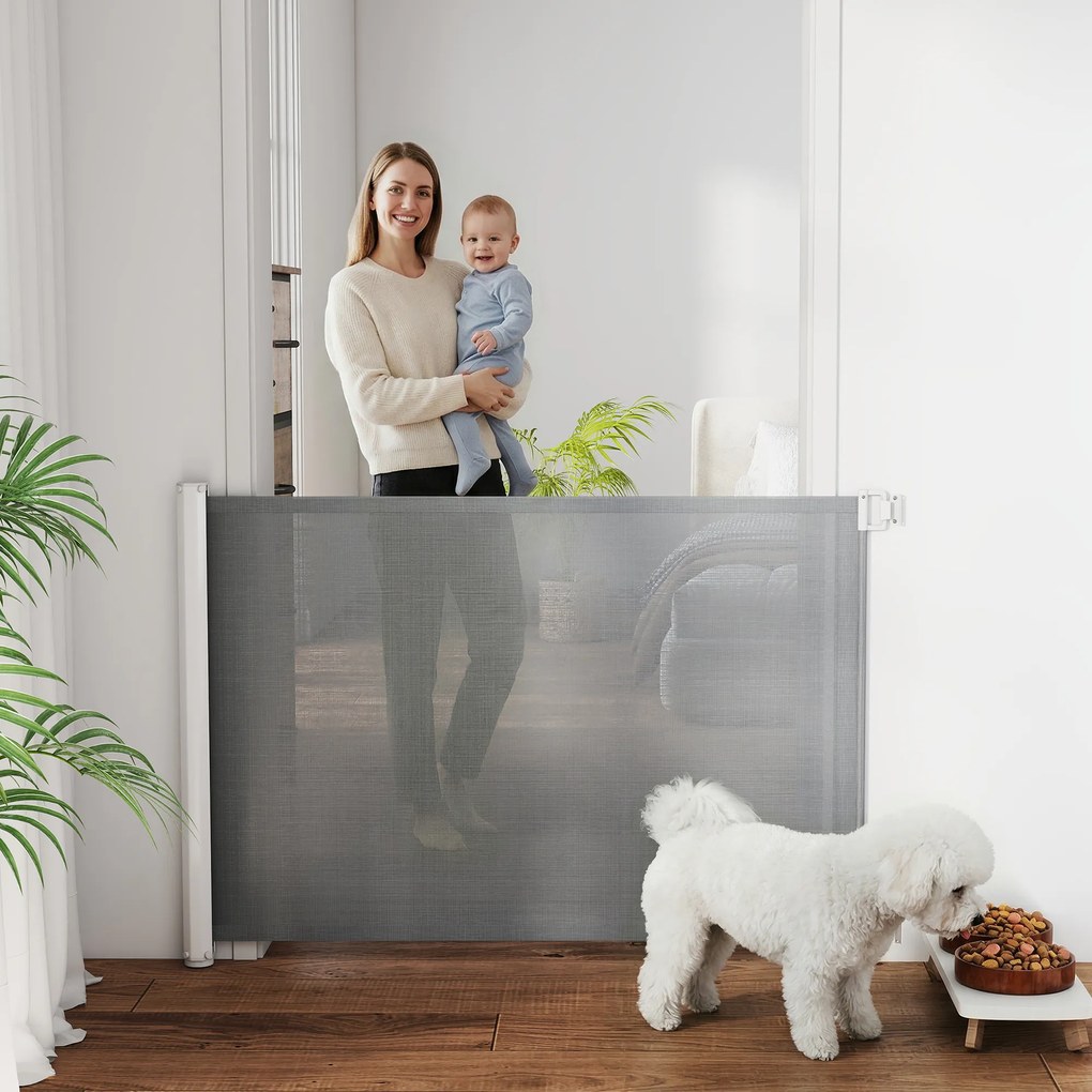 Bezpečnostní branka do dveří PawHut pro psy, bezpečnostní zábrana, výsuvná, 115Lx82,5Hcm| Aosom