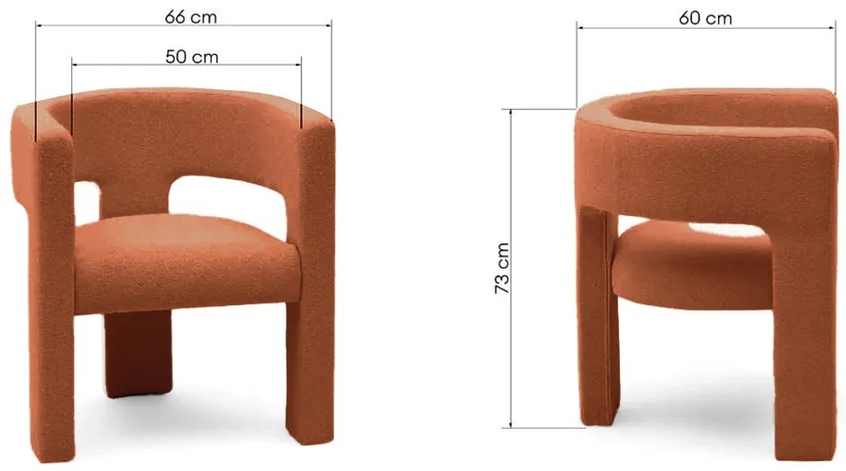 Oranžové designové křeslo ALPAH B