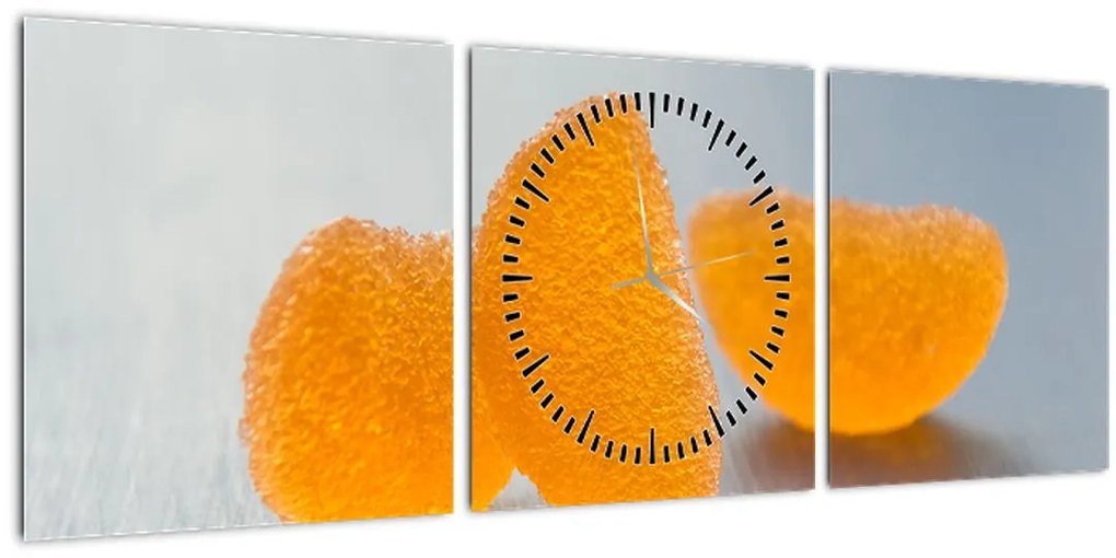 Obraz mandarinek (s hodinami) (90x30 cm)