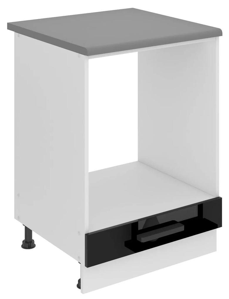 Kuchyňská skříňka Belini Premium Full Version spodní pro vestavnou troubu 60 cm černý lesk s pracovní deskou