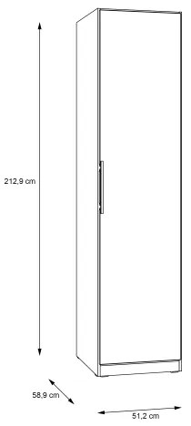 Šatní skříň MARO 51x213 cm dub artisan