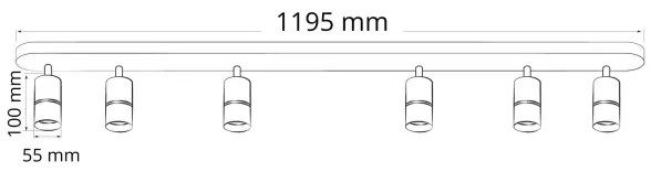 Bodové svítidlo BAMBOO 6xGU10/10W/230V černá