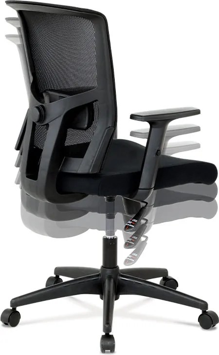 Kancelářská židle na kolečkách KOLTA –  s područkami, černá