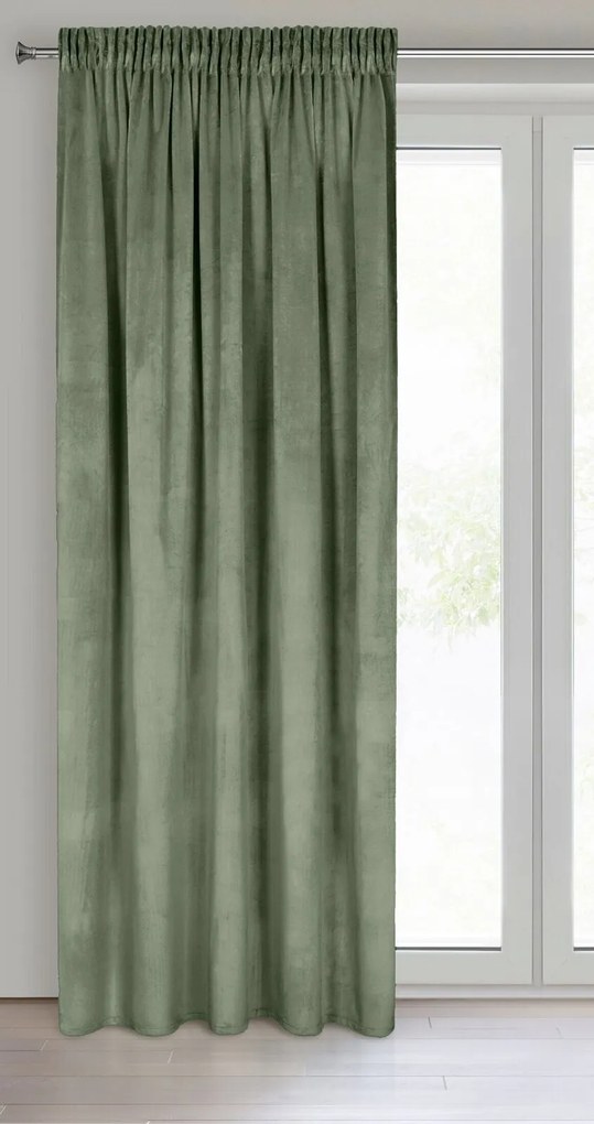 ZATEMŇOVACÍ ZÁVĚS NA PÁSCE MELANIE 140X270 CM OLIVOVÁ