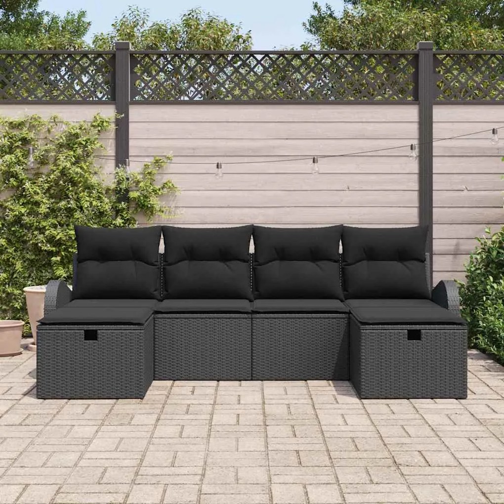 Set pohovek 6 ks Černá polyratan 3359122