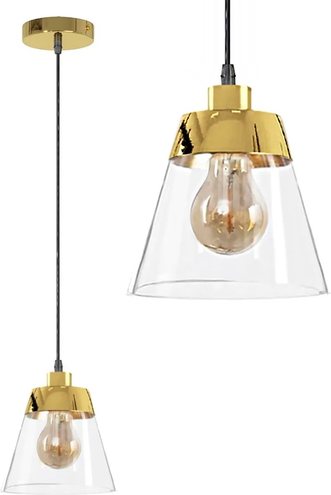 Toolight - Stropní svítidlo E27 60W APP895-1CP, zlatá, OSW-07022