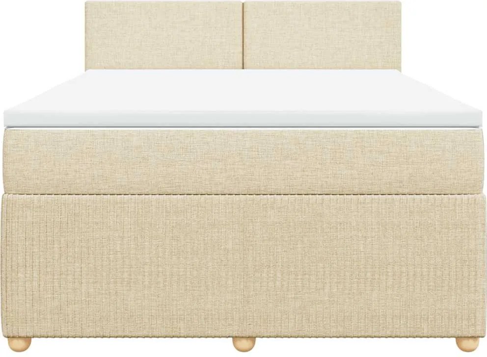 Box spring postel s matrací krémová 140x190 cm textil 3287449