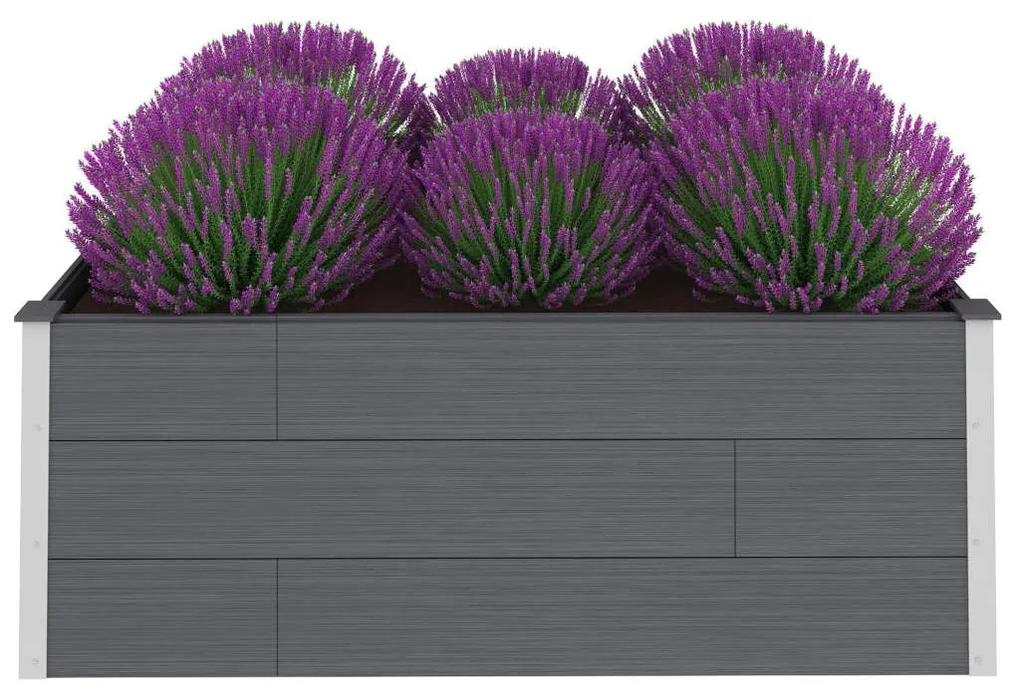 vidaXL Zahradní vyvýšený záhon šedý 200 x 100 x 54 cm dřevoplast