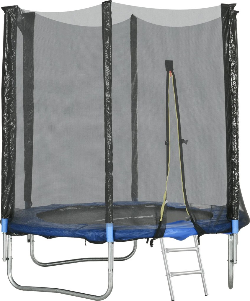 SPORTNOW Outdoor Dětský Trampolína, Průměr 180 cm, Zahradní Trampolína pro Děti se Zabezpečovací Sítí, Polstrované Tyče a Žebříkem, pro Děti, Teenager