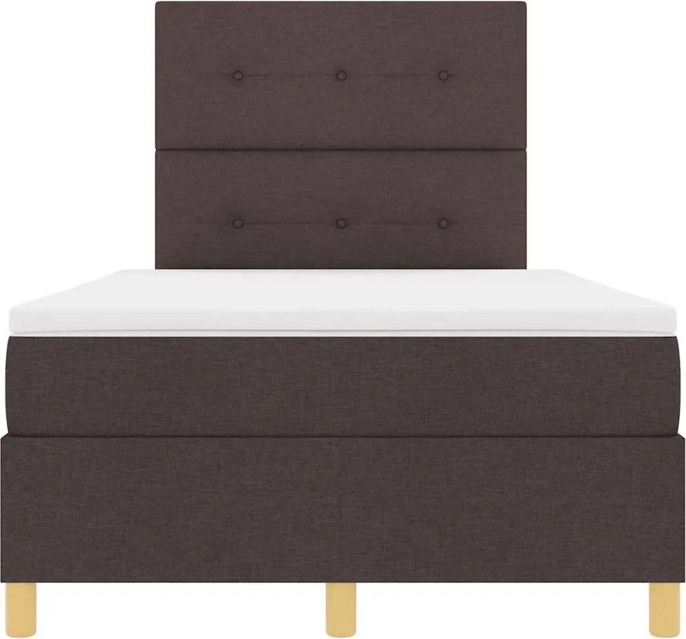 Postel s boxspringem s čelo Tmavě hnědá 120 x 200 cm textil 3339612