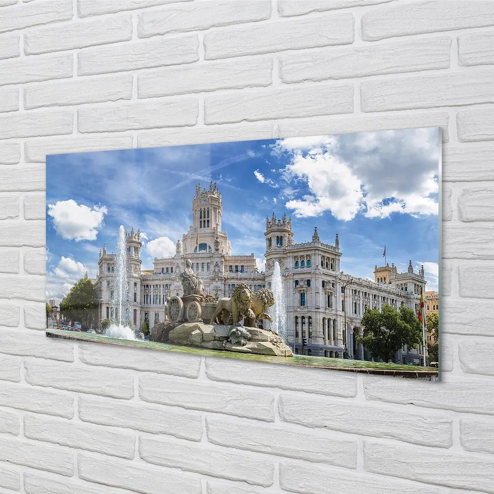akrylový obraz Spain Fountain Palace Madrid 100x50 cm