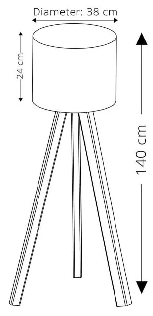 Šedá stojací lampa Aida