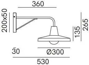 Il Fanale Officina, nástěnné industriální svítidlo, 1x15W E27, prům. 30cm