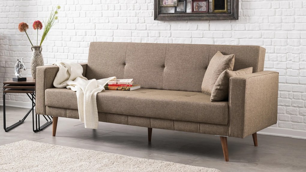 Hanah Home Rozkládací pohovka DUBLIN hnědá 825BLC1170