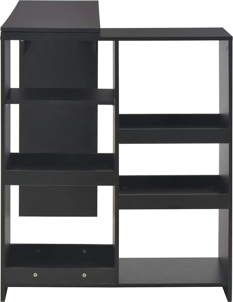 Barový stůl s pohyblivým regálem černý 138 x 39 x 110 cm 280223