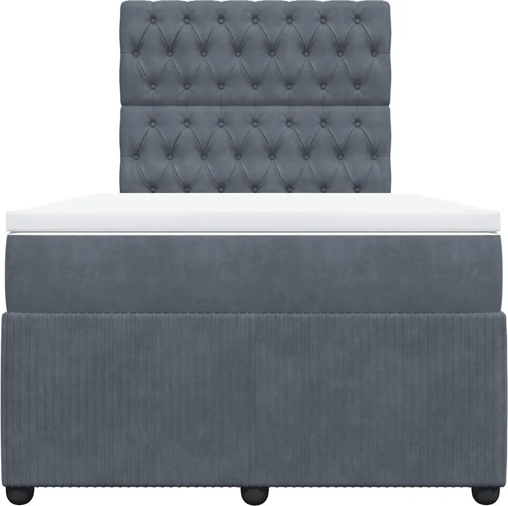Box spring postel s matrací tmavě šedá 120 x 200 cm samet 3294617