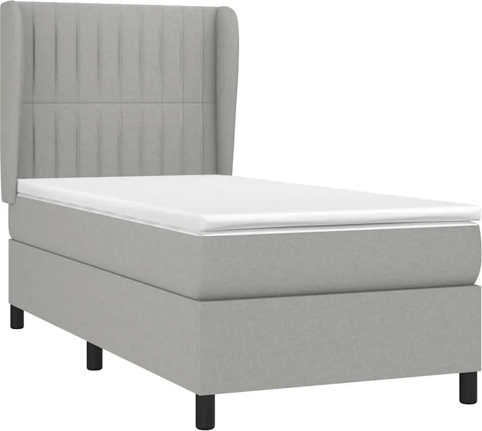 Box spring postel s matrací světle šedá 80 x 200 cm textil 3128077