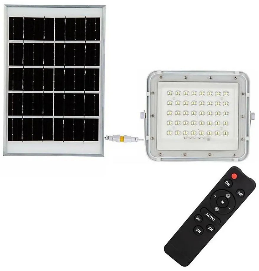 LED Venkovní solární reflektor LED/6W/3,2V IP65 4000K bílá + DO