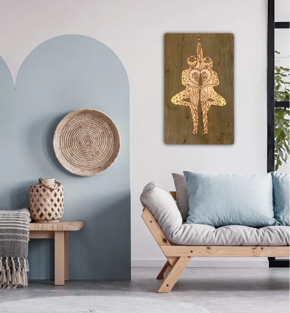 Li-Go "Souznění" světelný obraz 230V 38x62 cm provedení povrchu: dub světlý