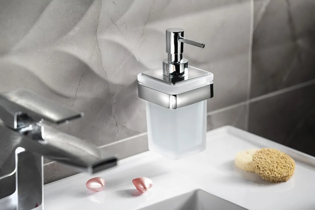 Sapho, SAMOA WC kartáč závěsný, chrom/mléčné sklo