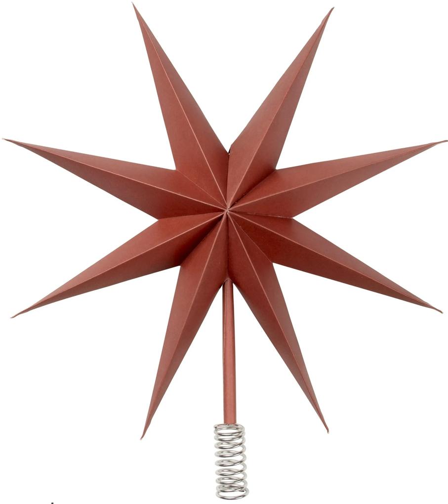 Broste Skládací hvězda na stromeček Pompeian Red, červená barva, papír