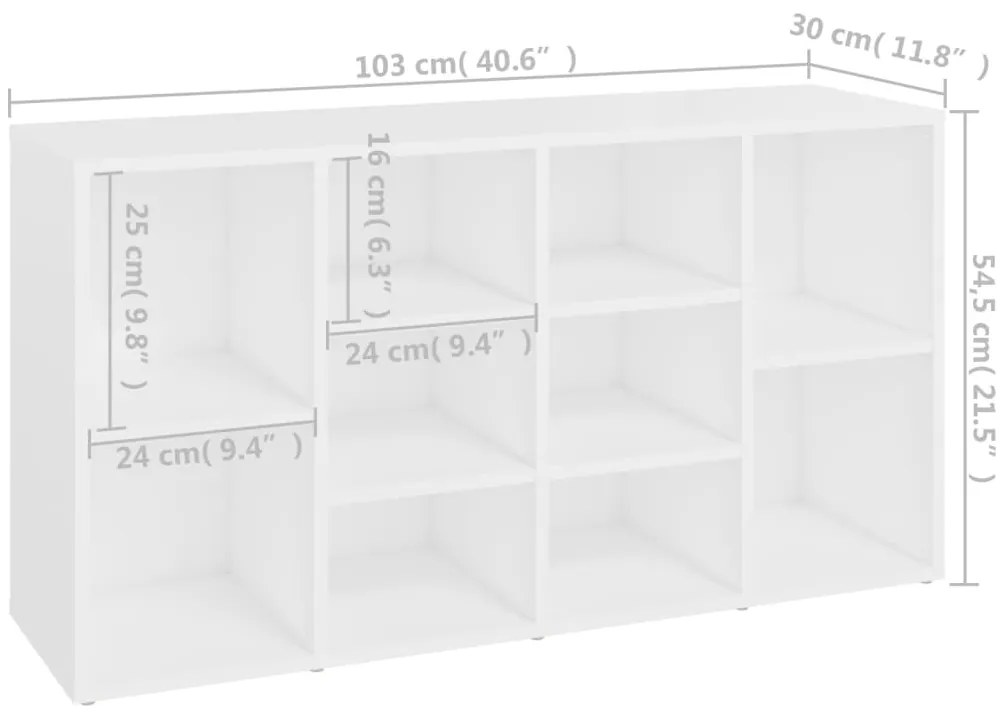 vidaXL Lavice s botníkem bílá 103 x 30 x 54,5 cm dřevotříska