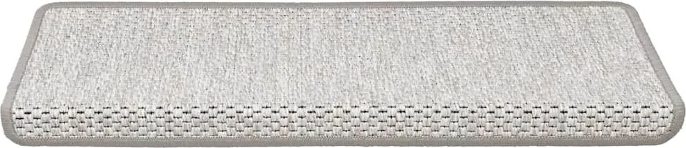 Samolepicí nášlapy na schody sisal 15 ks 65 x 21 x 4 cm platina 326882