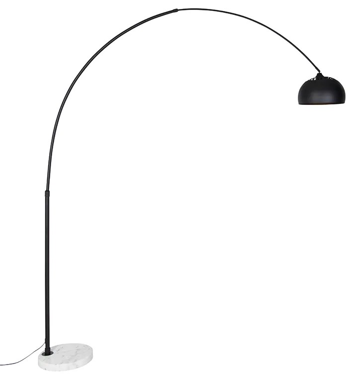 Moderní oblouková lampa černá s bílým nastavitelným - XXL