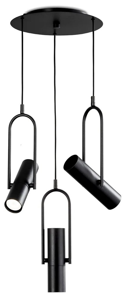 Light for home - Třílampové závěsné svítidlo 6755 "OPTICS", 3x35W, GU10, Černá