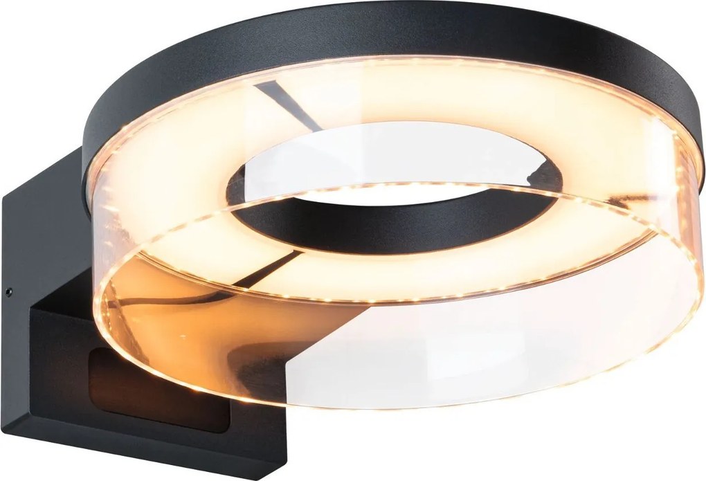P 93113 LED venkovní nástěnné svítidlo Smart Home Zigbee 3.0 Capea pohybové čidlo neláká hmyz IP44 231mm CCT 12,5W 230V antracit hliník - PAULMANN