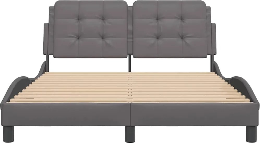 Rám postele bez matrace Zadar šedý 140x190 cm umělá kůže 3208180
