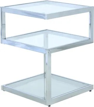 Odkládací stolek Cubo 125 Transparent / Chrom