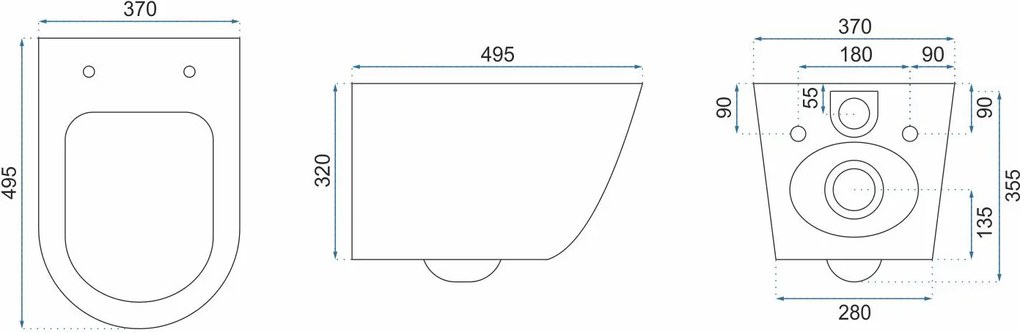 Rea Carlo Mini, závěsná WC mísa 495x370x355mm + toaletní sedátko, Ecru, REA-C5500