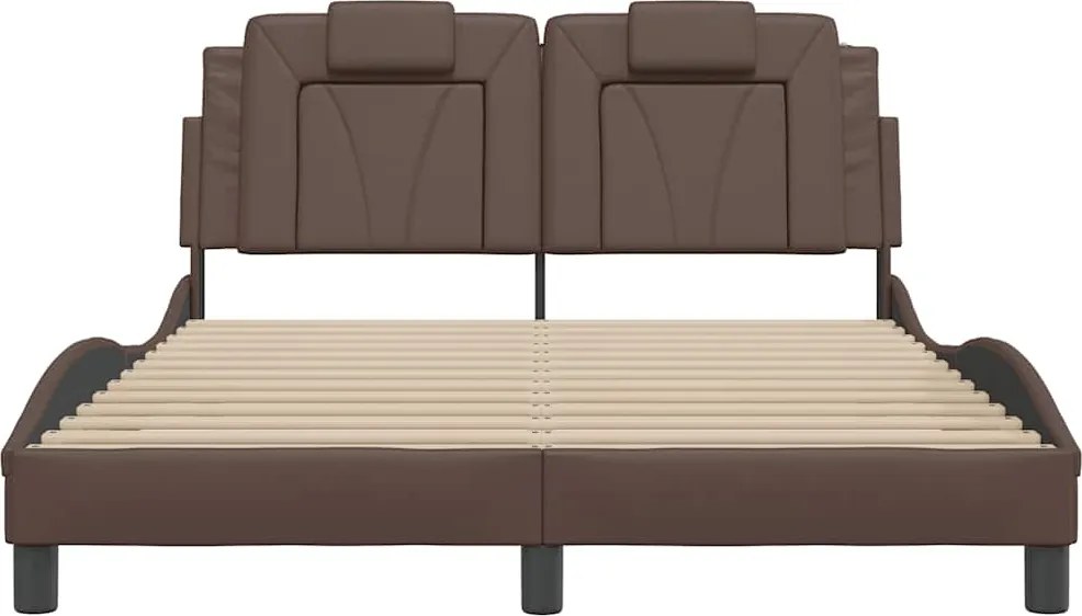 Rám postele Viana bez matrace hnědý 140x190 cm umělá kůže 3208091