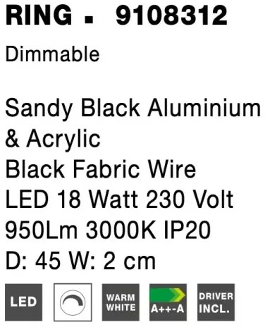 LED nástěnné svítidlo Ring 18W 79 zlaté