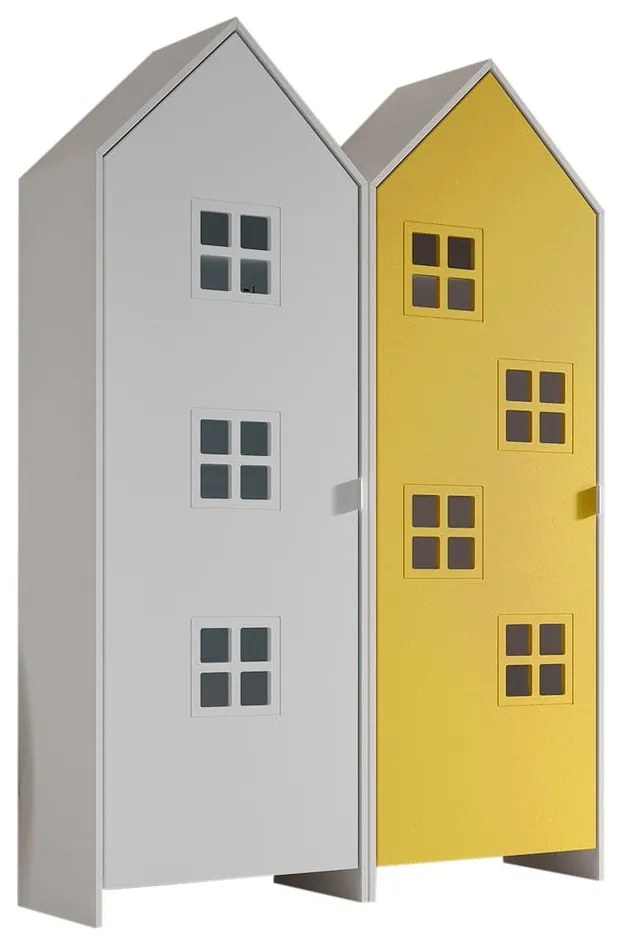 Žluto-bílá dětská šatní skříň 115x171,5 cm CASAMI BRUGES – Vipack