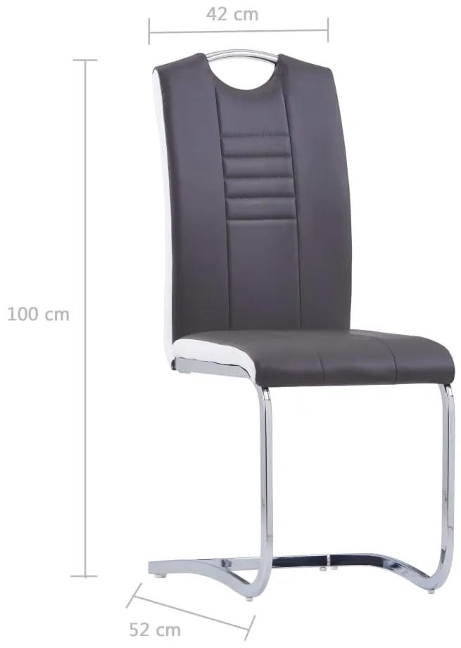 Jídelní židle Smooth - 2 ks - šedé | umělá kůže