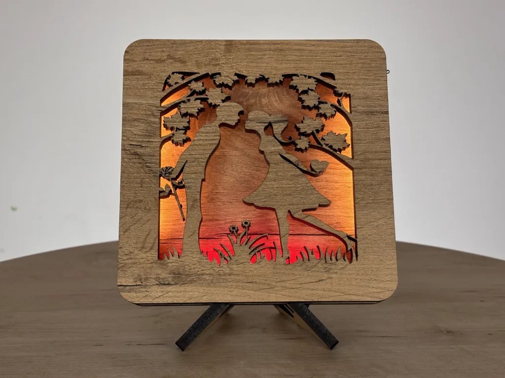 "Rande" lampa 19x19cm provedení povrchu: ořech