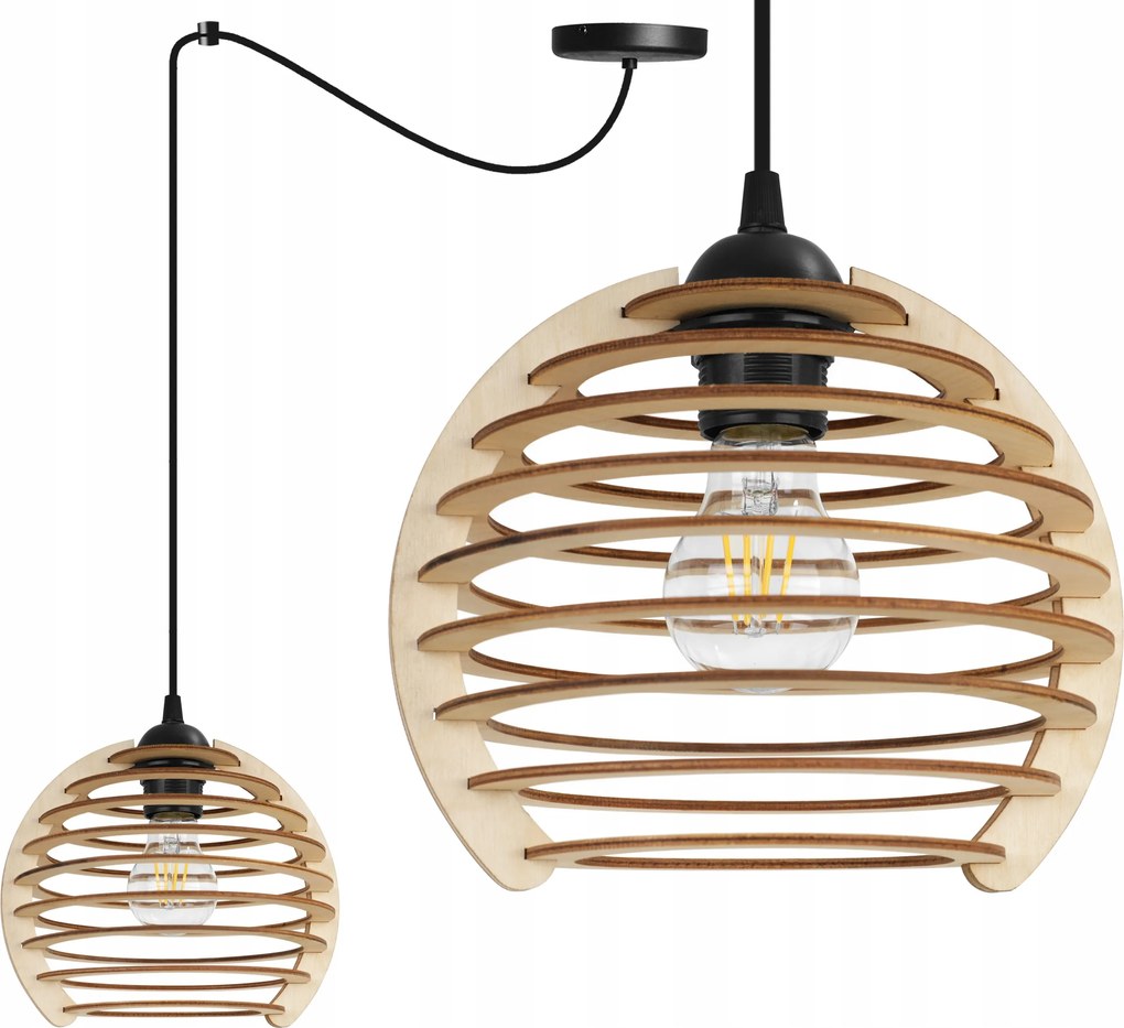 Závěsné Svítidlo Stropní Lustr Dřevo Moderní Boho Led Jednoduché