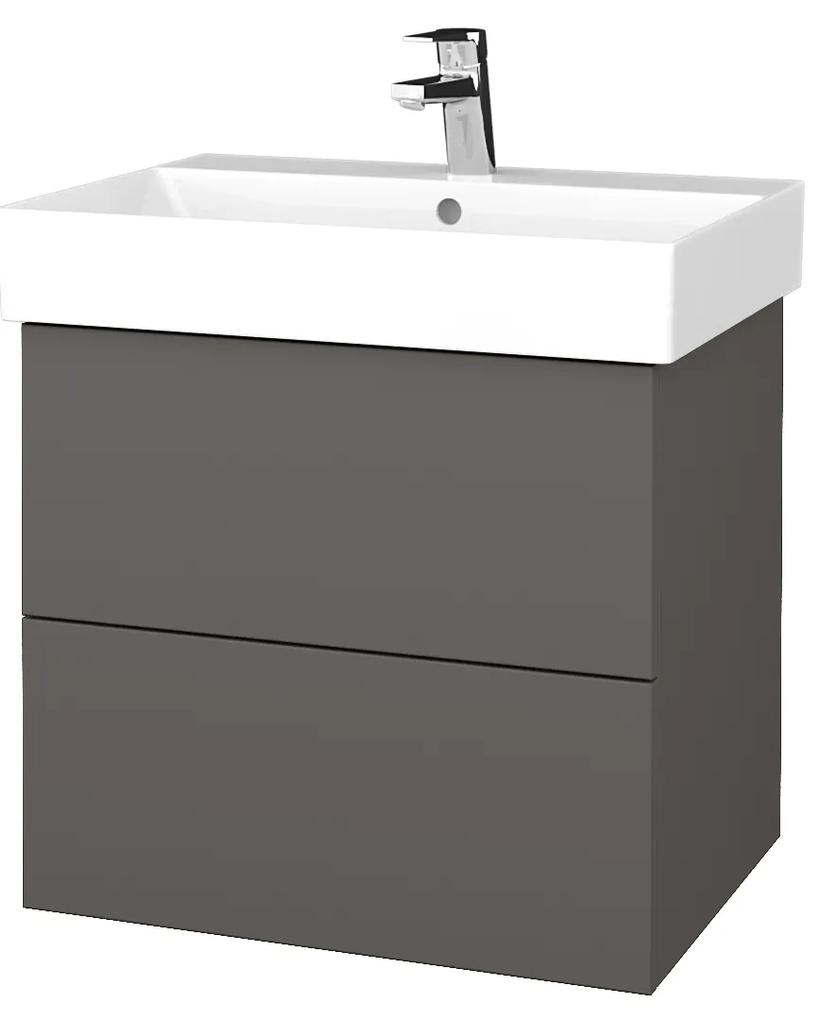 Dřevojas Koupelnová skříň VARIANTE SZZ2 60 Varianta: N01 Bílá lesk / D16 Beton tmavý