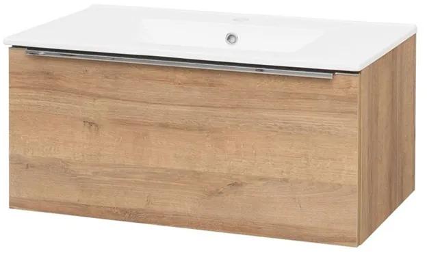 Mereo Mailo, koupelnová skříňka s keramickým umyvadlem 81 cm, dub - CN526
